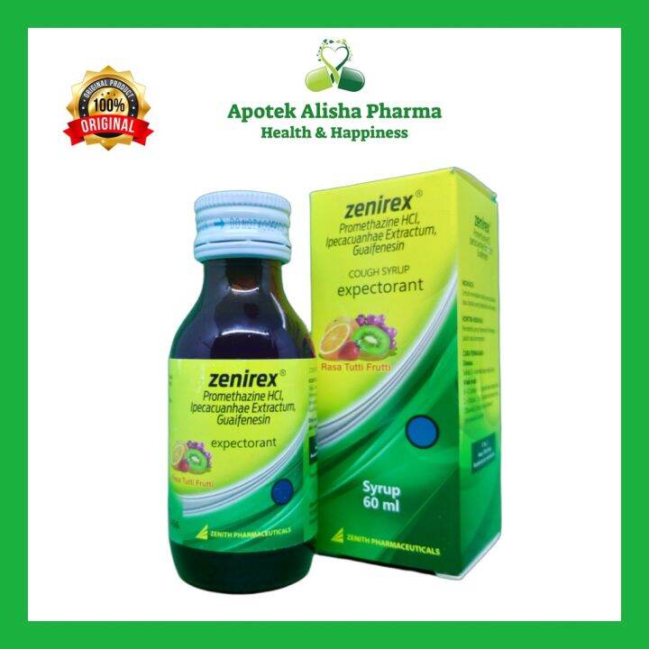 Zenirex Expectorant Syrup 60ml-Zenirex Sirup Obat Batuk Berdahak/Batuk ...