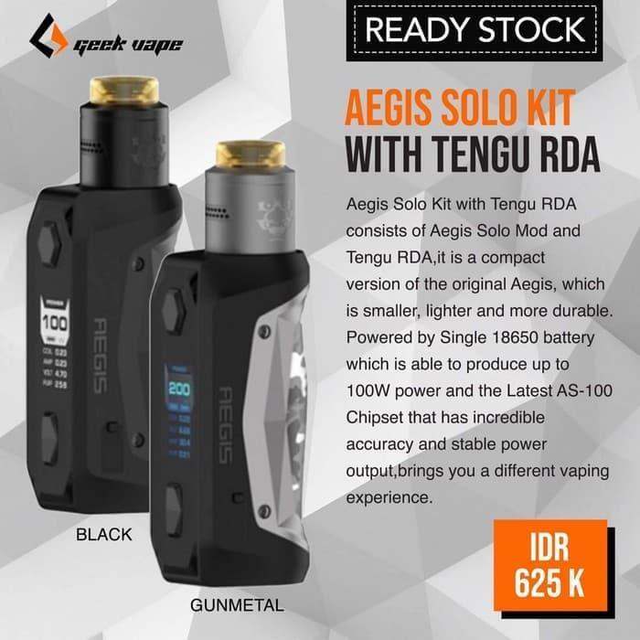 SALE AEGIS SOLO 100W & TENGU RDA KIT BY GEEK Authentic | Lazada PH