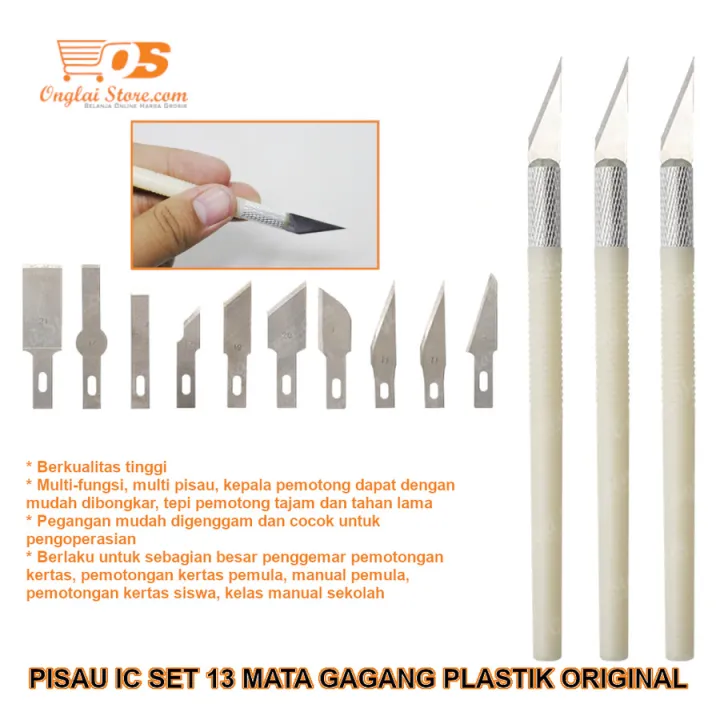 PISAU IC SET 13 MATA GAGANG PLASTIK ORIGINAL PEN CUTTER PISAU UKIR ...