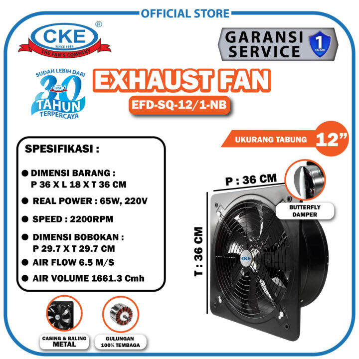 Exhaust Fan Drum CKE 12 Inch Booster Fan Duct Fan Exhaust Dinding | Lazada Indonesia