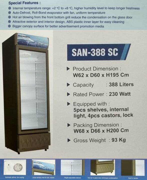 Sansio Showcase 388 Liter SAN-388SC | Lazada Indonesia