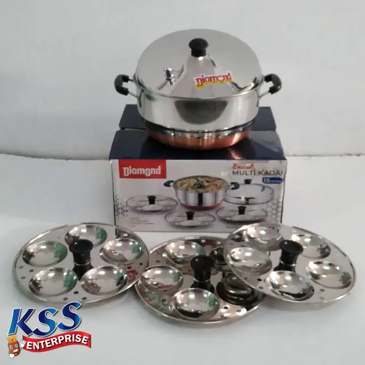 15 Idly Multi Kadai Diamond Stainless Steel With Idly Vessel Steamer ...