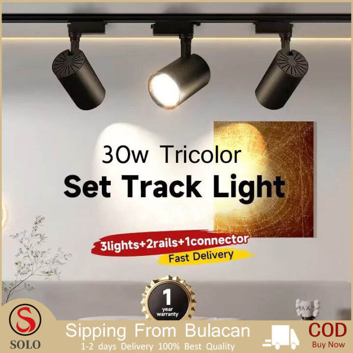 SOLO Track Light Whole Set Ceiling Light 30W Tricolor LED COB Rail ...