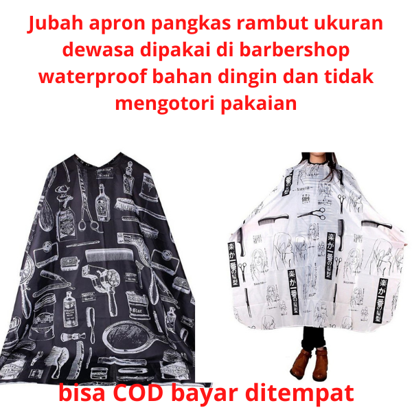 Jubah apron pangkas rambut ukuran dewasa dipakai di barbershop ...