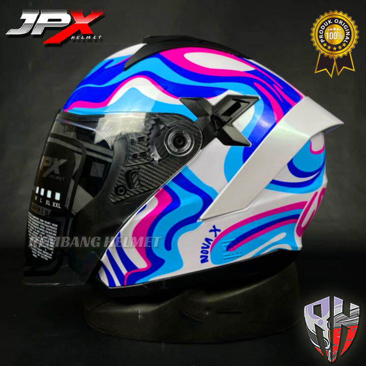HELM JPX NOVA X HALF FACE N3 MOTIF LOLIPOP DOUBLE VISOR | Lazada Indonesia