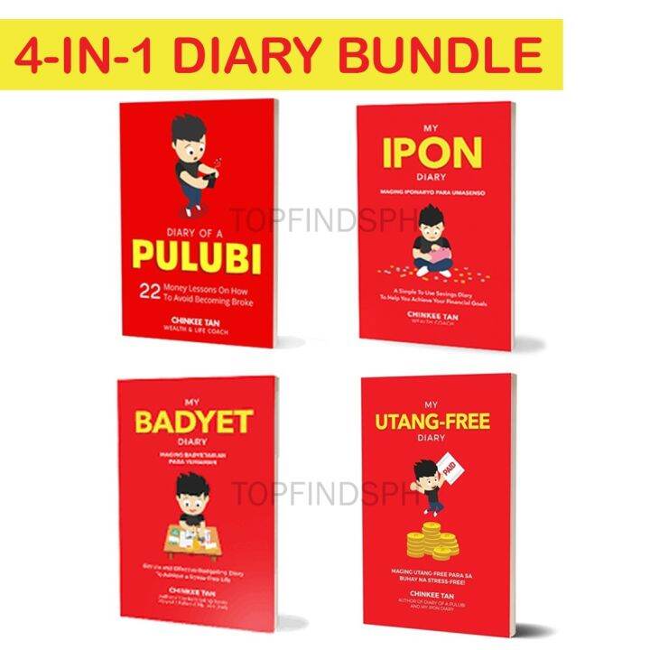 4in1 Diary Bundle book Ipon Pulubi Badyet Utang Free Diary by Chinkee tan financial self help ...
