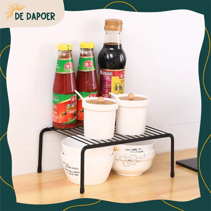 Rak Susun Dapur Meja Organizer Serbaguna Estetik Besi Stainless Steel ...