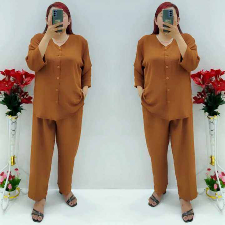 STELAN wanita CP TANGAN 7/8 cringkle model 001 kancing standar dan ...