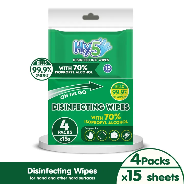Hy-5 Disinfecting Wipes 4 packs x15s | Lazada PH