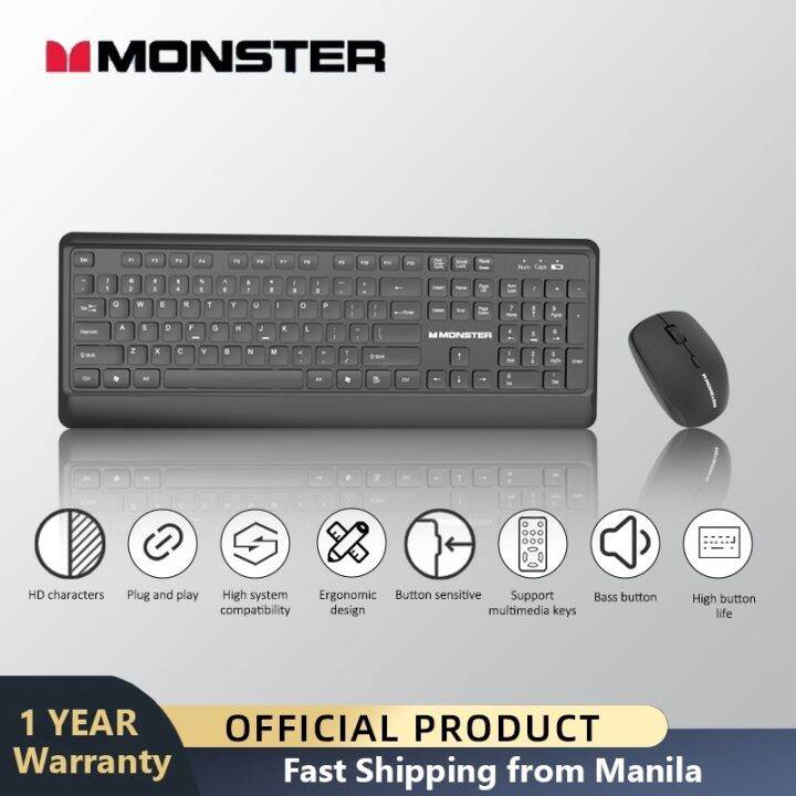 Monster KM1/KM3 Pro Wireless/Wired USB keyboard and mouse combo set for ...
