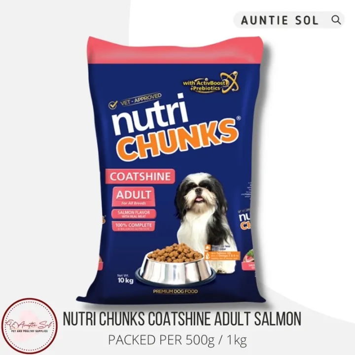 Nutri Chunk Dog Food Nutri Chunks Coatshine Adult Salmon Flavor freshly ...