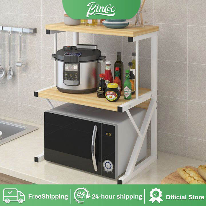 Wood Oven Rack Multi-purpose Microwave Shelves Storage 2/3 Layers Oven ...