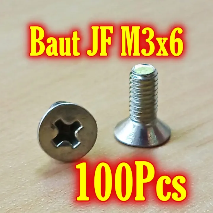 100Pcs Baut JF M3x6 Cutersink countersunk m3 | Lazada Indonesia