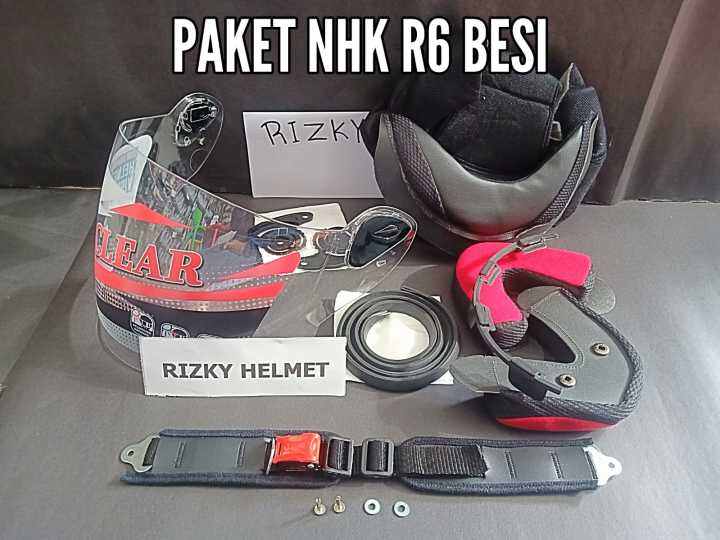 Paket NHK R6 Besi, Busa Helm NHK R 6 Besi + Kaca Helm NHK R6 Free ...