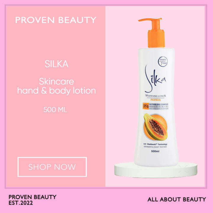 SILKA Whitening Lotion Papaya SPF6 500ml | Lazada PH