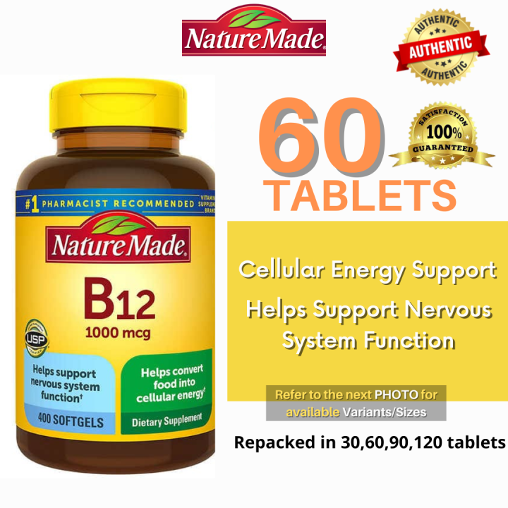 60 Softgels Nature Made Vitamin B12 1000 Mcg Lazada Ph