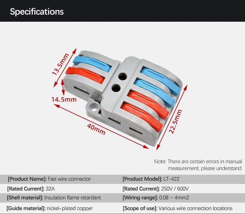 Quick Splitter Plug-In Electric Multiple Wire Connector 2 to 4 6 ...