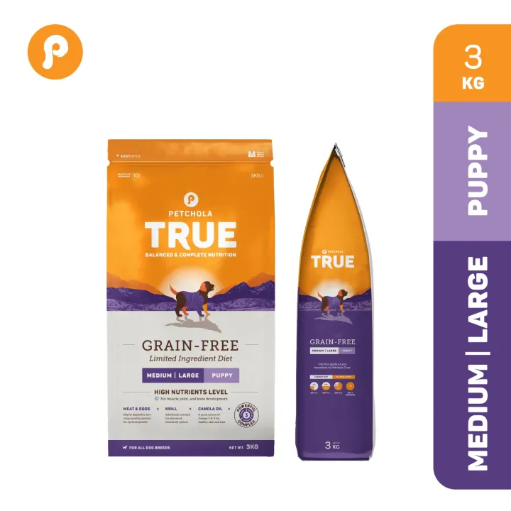 Petchola True for Medium to Large Puppy Dogs Grain-Free Dry Dog Food ...