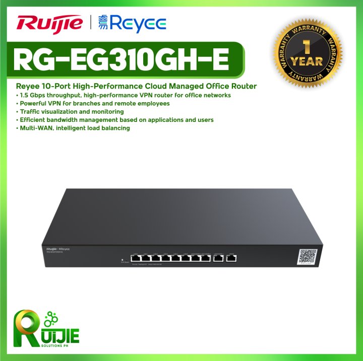 Ruijie Reyee RG-EG310GH-E Rackmount 10-port Gigabit Cloud Managed router | Lazada PH