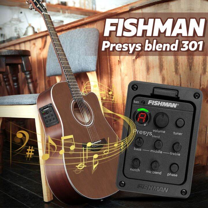 FISHMAN Presys 301 Mic Blend Dual Model Guitar Preamp EQ Tuner Piezo ...