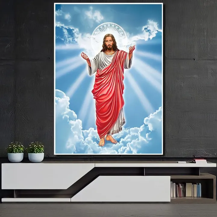 Lukisan Poster Cetak Jumbo Foto Tuhan Yesus Kristus Juru Selamat Ukuran ...