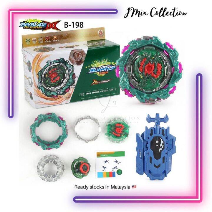 Ready Stock !!! Beyblade Burst B-198 01 Chain Kerbeus with LR Launcher ...