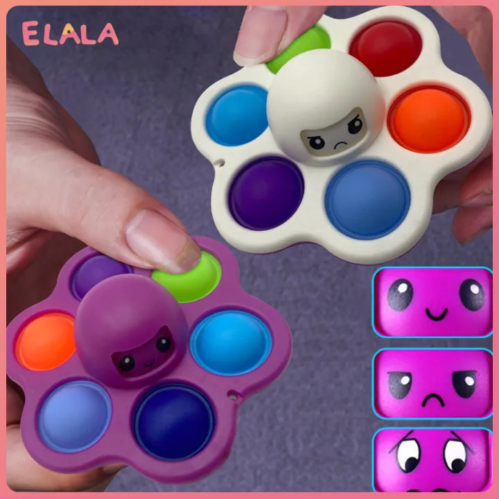 ELALA Fidget Pops It Press Bubble Super Face Changing Anti Anxiety ...