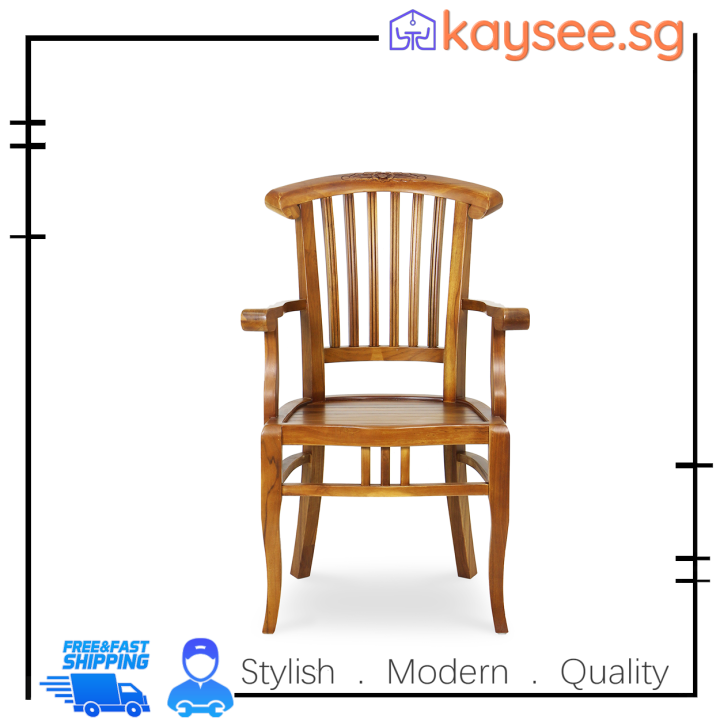kaysee| Ready Stock| Tirta Teak Wood Armchair| Kayu Jati | Lazada Singapore