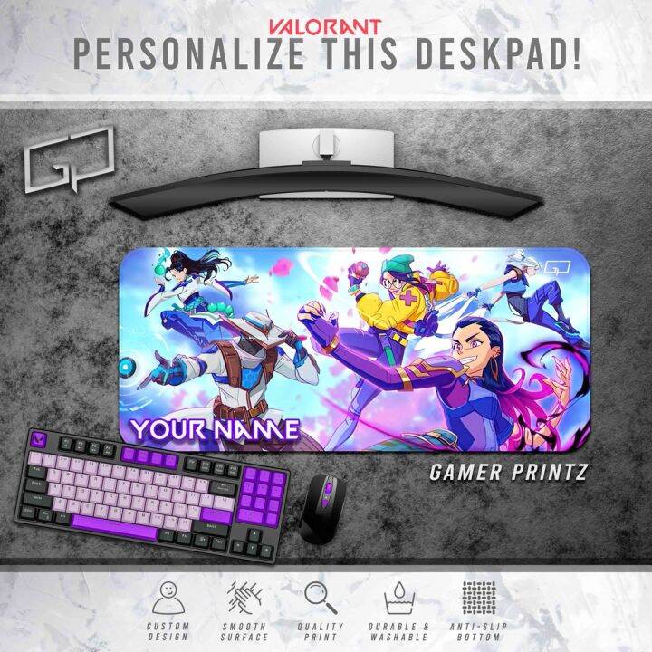 Personalized Valorant Gaming Desk Pad/ Mouse Pad by Gamer Printz ...