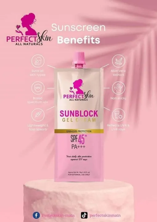 Perfect Skin Sunblock Gel Cream SPF45+ | Lazada PH
