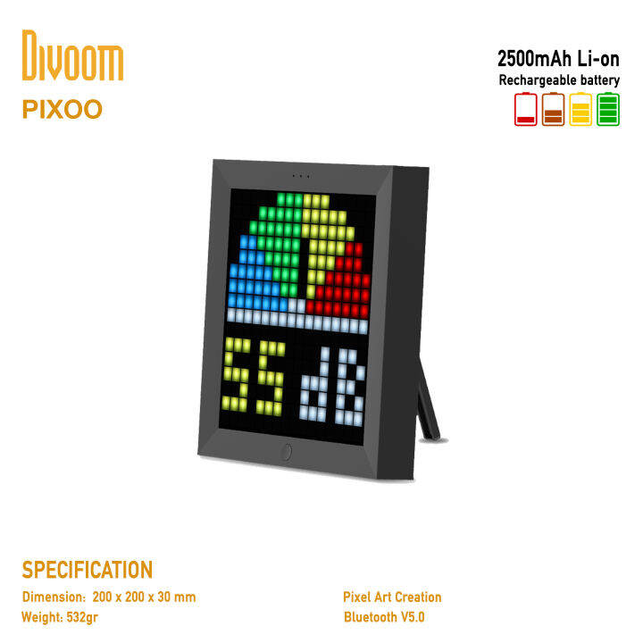 Divoom Pixoo DIY Pixel Art LED Frame 16x16 | Lazada Indonesia