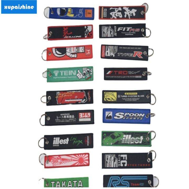 【XPS】 Jdm Racing Rock แท็กแฟชั่นพวงกุญแจเย็บปักถักร้อยรถจักรยานยนต์ ...
