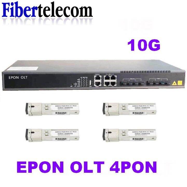 10G EPON OLT 4PON Ports FTTH CATV OLT Carrier-grade high-density Fiber ...