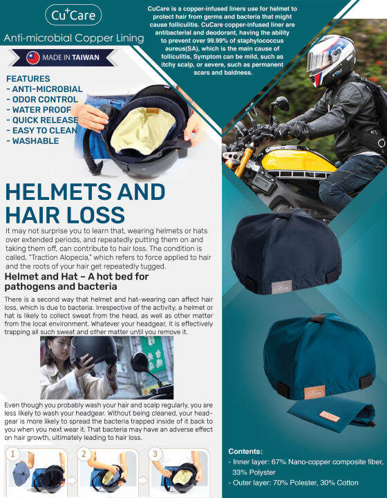 Anti-microbial Helmet copper lining | Lazada PH