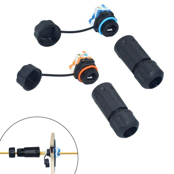 YXY RJ45 Connector CAT6/CAT6A IP68 Waterproof Tool free Panel Mount ...