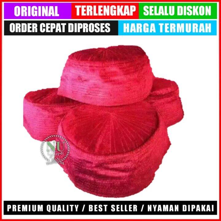 Kopyah Bludru Merah / Peci Bludru Bani Hasyim Keren / Peci Bludru Habib ...