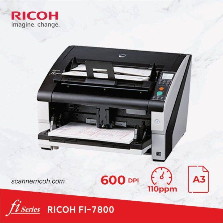 Scanner Ricoh Fi-7800 ADF + Flatbed - 110 Lembar/Menit - (A4/F4/A3) | Lazada Indonesia