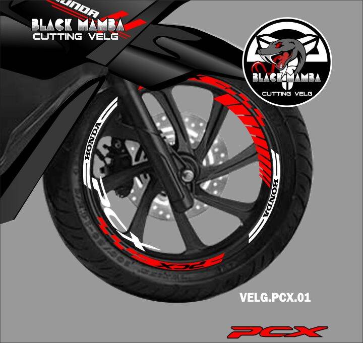 (COD) CUTTING STICKER VELG PCX - STIKER LIS LIST VARIASI BAN/VELG HONDA ...