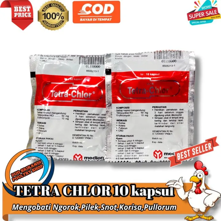 VITA TETRA CHLOR TETRACHLOR TETRA CHLOR VITAMIN OBAT AYAM BURUNG NGOROK ...