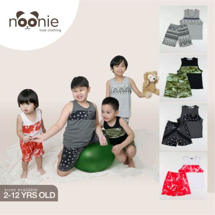 Noonie Kids Boys- 2-12 years old - Terno Sando and Shorts Sets - Pajama ...