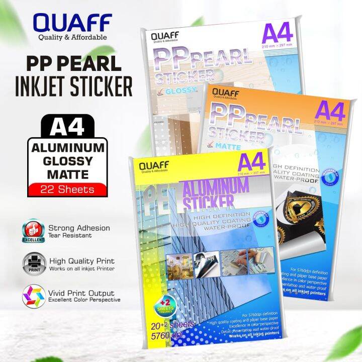 Quaff Pet Printable Label Sticker Waterproof 180Gsm A4 Size Pp Pearl ...