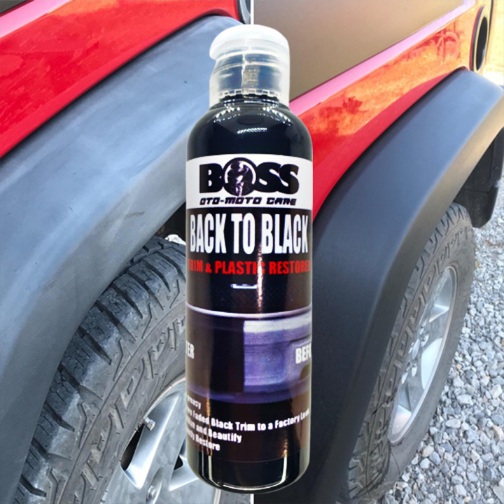 100ml BOSS BACK TO BLACK PLASTIC TRIM POLISH RESTORER LIBRE SPONGE ...