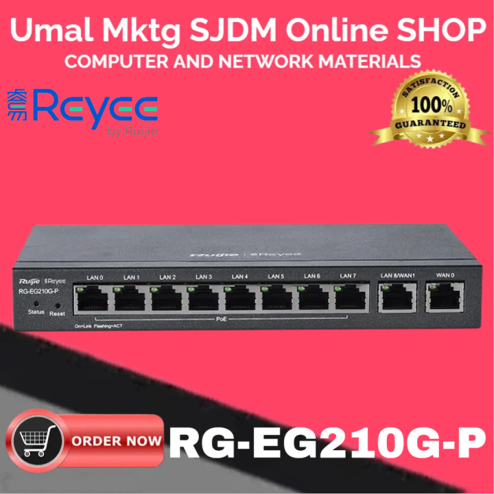 RUIJIE RG-EG210G-P Reyee 10-Port Gigabit Cloud Managed PoE Router ...