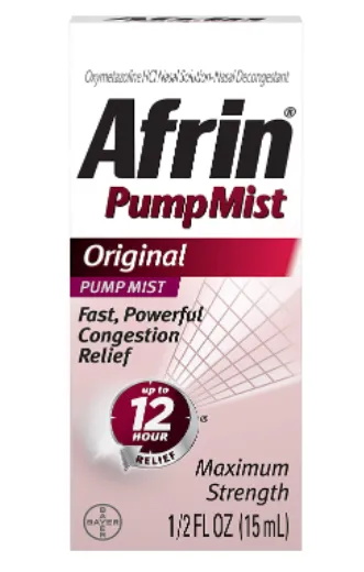 Afrin Original Pump Mist Nasal Congestion Relief Decongestant Spray for ...