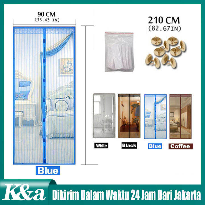 【Barang Tersedia】210*90CM Tirai Pintu Magnet Kawat Nyamuk Magic Net ...