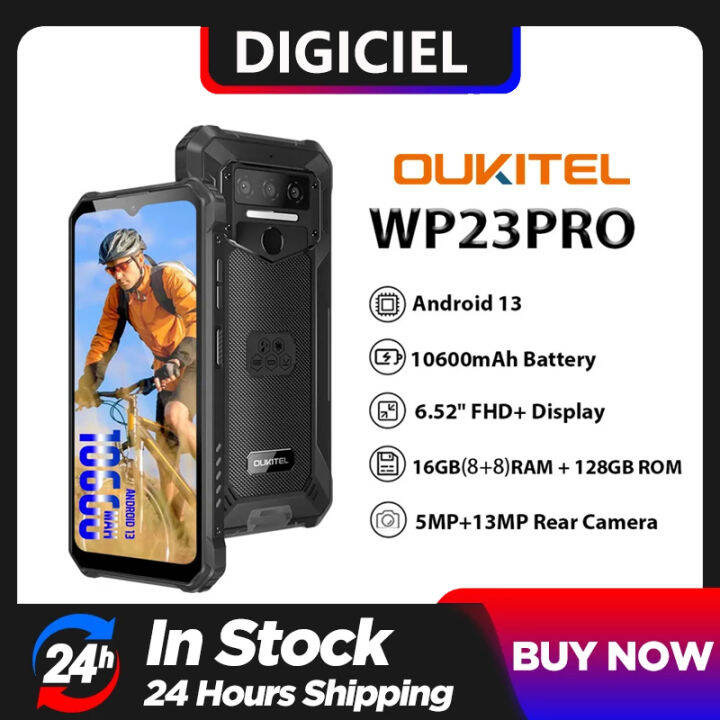 OUKITEL WP23 Pro โทรศัพท์ Unbreakable-16GB RAM + 128GB ROM/1TB TF,แบตเตอรี่10600MAh,6.52 "HD ...