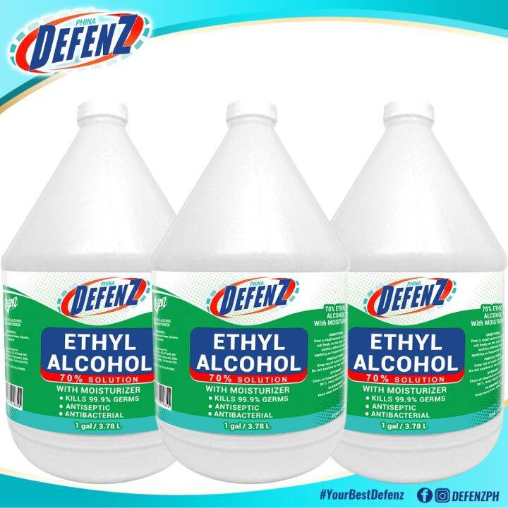 Defenz Ethyl Alcohol 70% Solution 3x 1 Gallon | Lazada PH