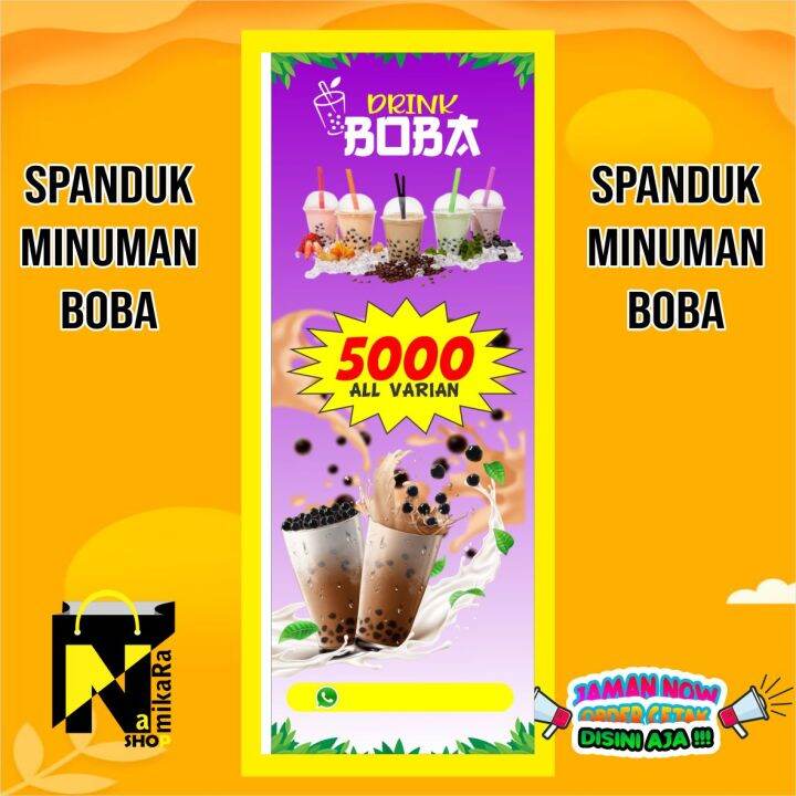 Spanduk Banner Backdrop Boba/ Spanduk Minuman Boba Viral Termurah ...