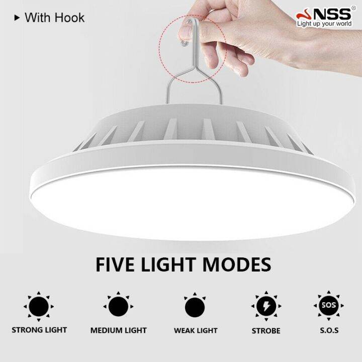 NSS Solar LED Pendant Light Bulb Rechargeable Outdoor Emergency Light ...
