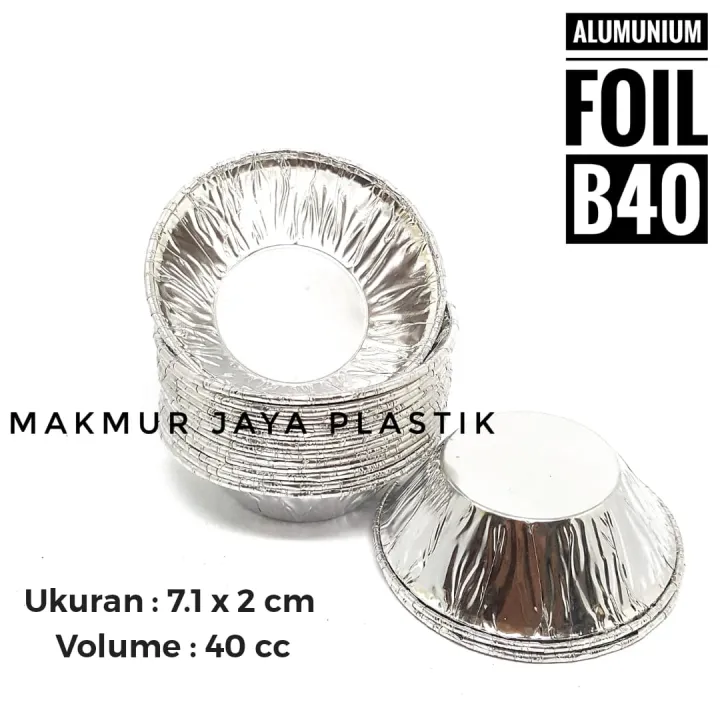 [ 10 PC ] ALUMUNIUM FOIL CUP PIE BULAT B 40 KEMASAN MAKANAN FOIL TRAY ...